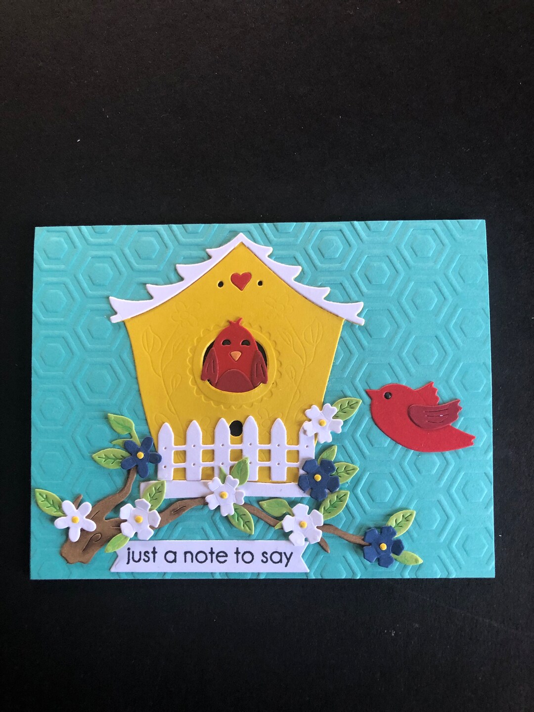 Birdhouse, Colorful, Handmade, Just a Note to Say, Thinking of You - Etsy