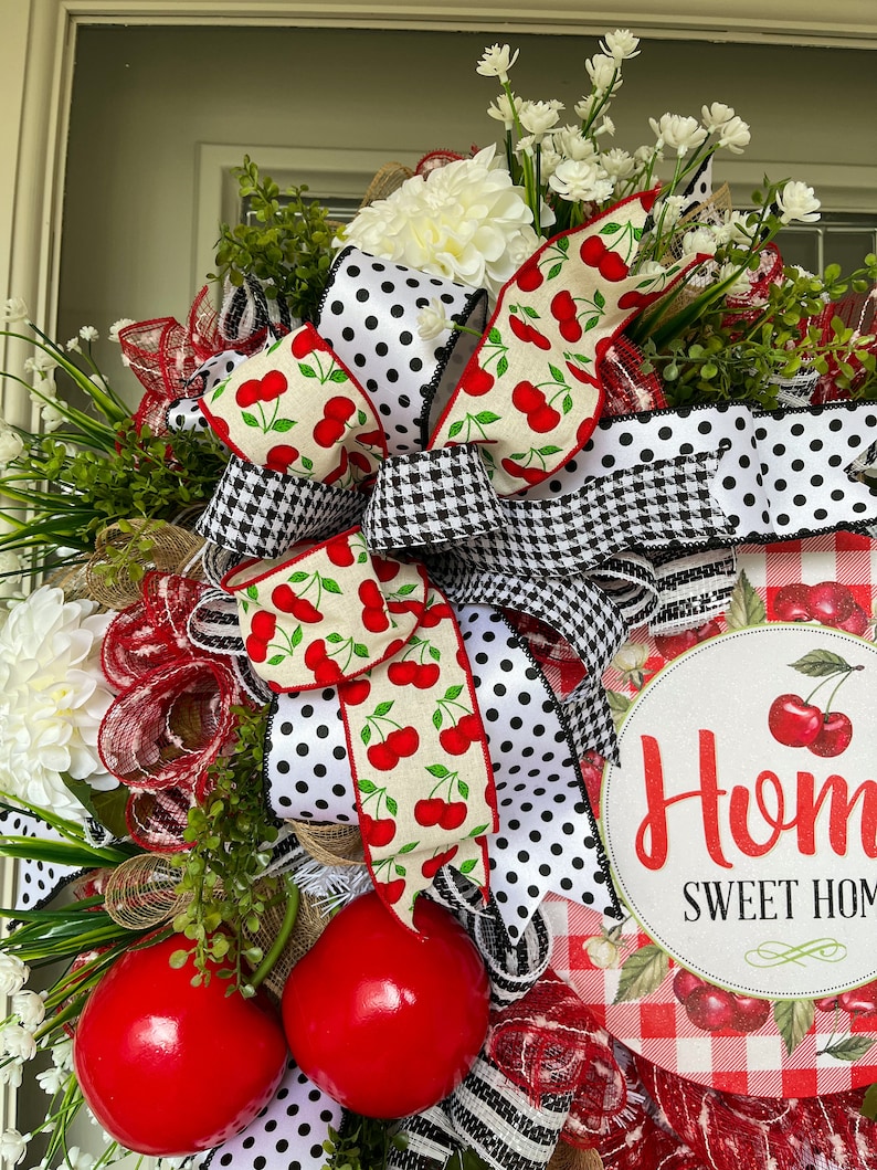 Cherry Decor, Cherry Wreath, Summer Wreath, Everyday Wreath - Etsy