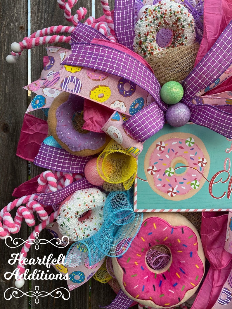 Donut Wreath Christmas Wreath Donut Decor Christmas Decor | Etsy