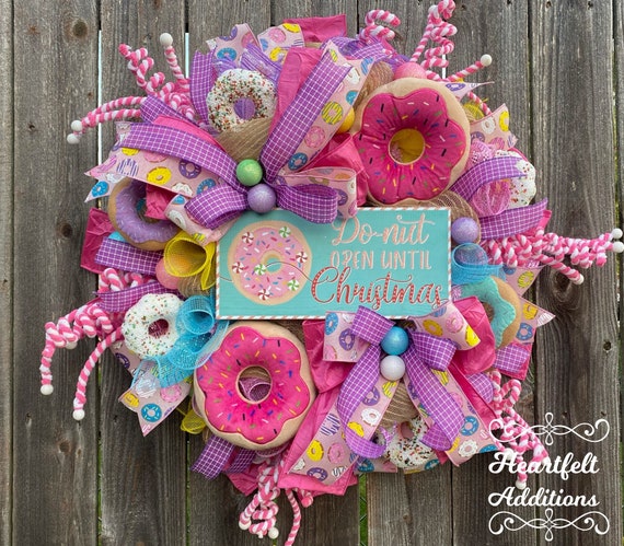 Donut Wreath Christmas Wreath Donut Decor Christmas Decor | Etsy