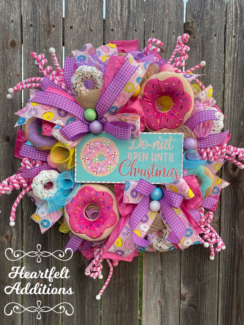 Donut Wreath Christmas Wreath Donut Decor Christmas Decor | Etsy