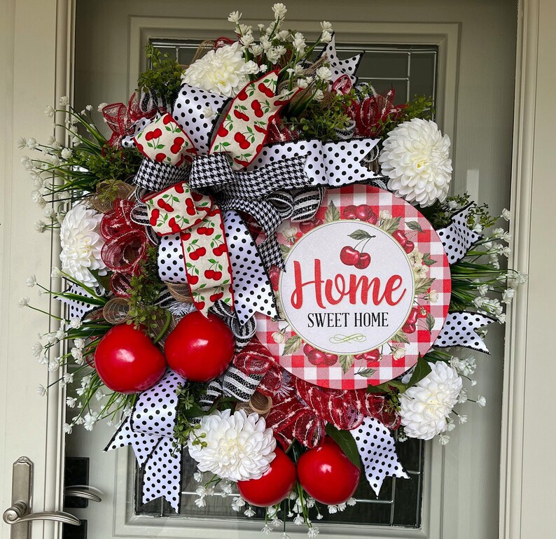 Cherry Decor, Cherry Wreath, Summer Wreath, Everyday Wreath - Etsy