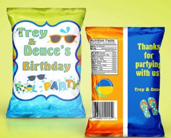 Pool Party Birthday - Pool Party Supplies - Pool Party Chip Bags - Pool ...