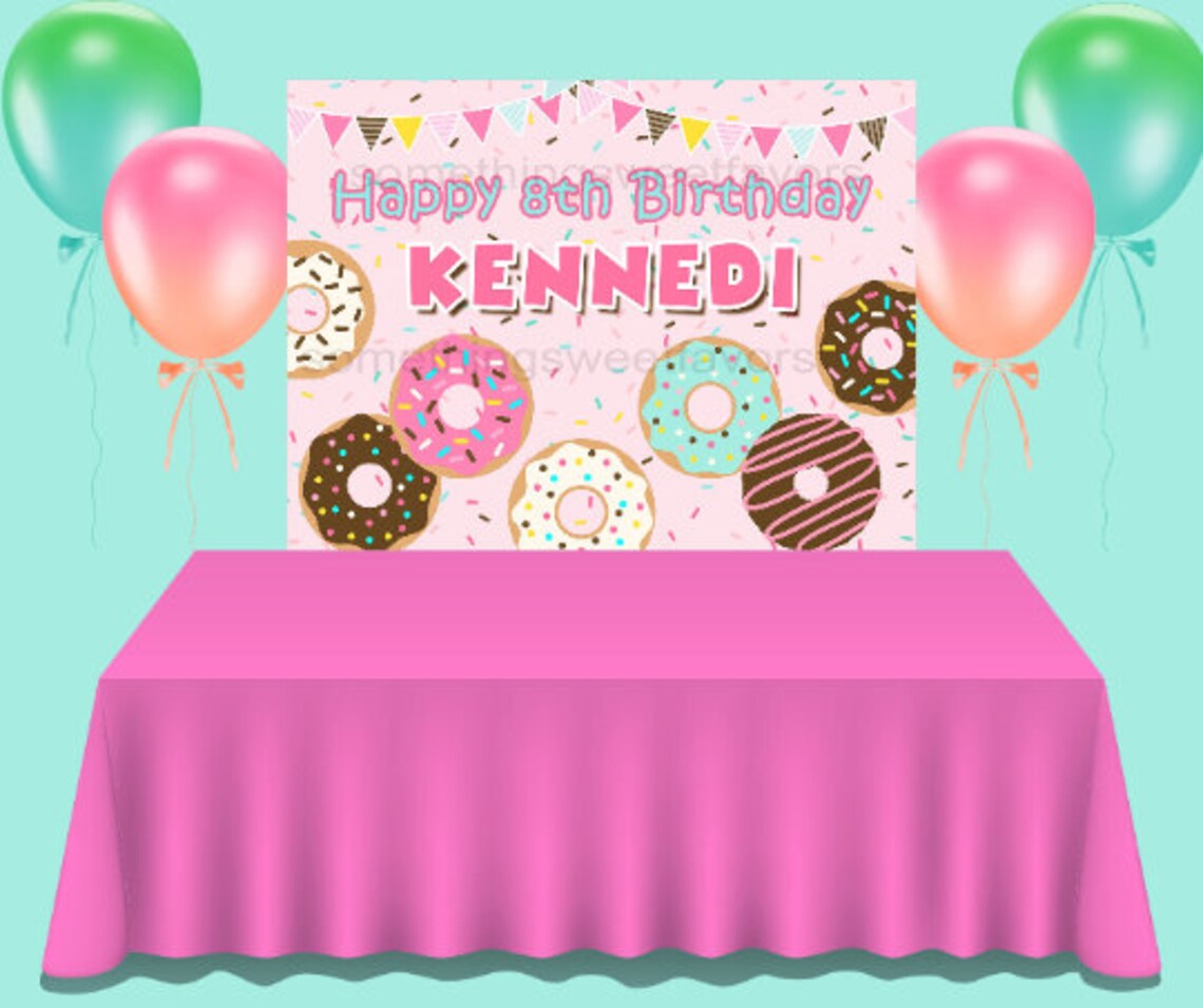 Donut Birthday Party FREE BACKDROP With 250 Purchase Donut - Etsy