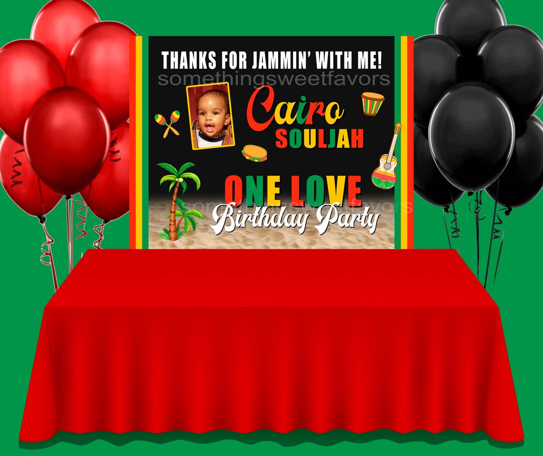 Digital Reggae Themed Backdrop, Digital Download Party Background ...