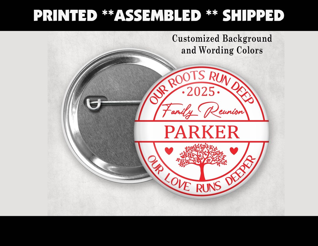 Custom Family Reunion Button Pins – Personalized Name Tags & Keepsakes ...