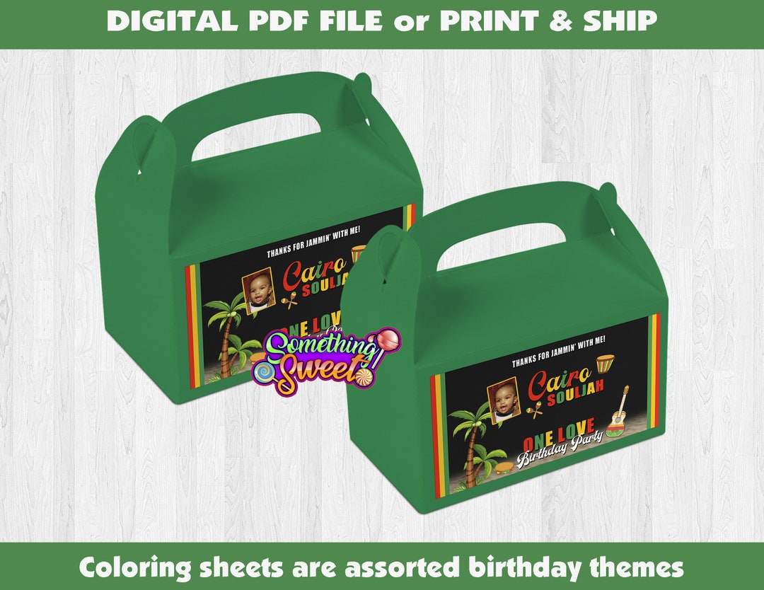 Reggae Themed Favor Box, Island Party Favor Box, Custom Gable Boxes - Etsy