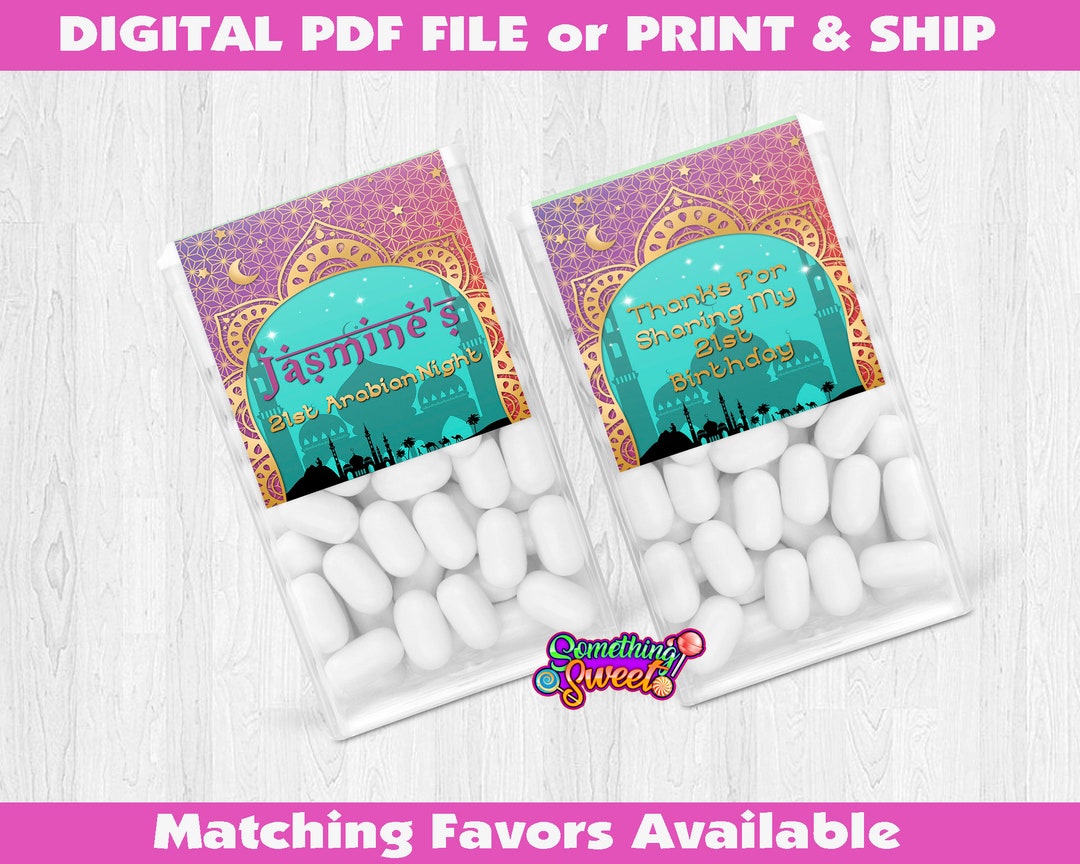 Tic Tac Party Favor Labels, Arabian Night Theme Favors - Etsy