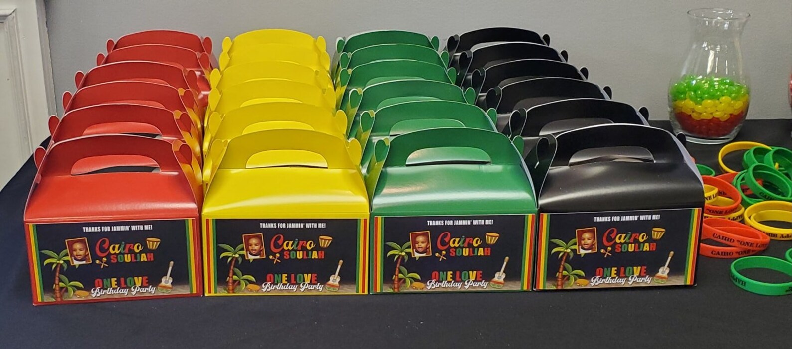 Reggae Themed Favor Box Island Party Favor Box Custom Gable - Etsy