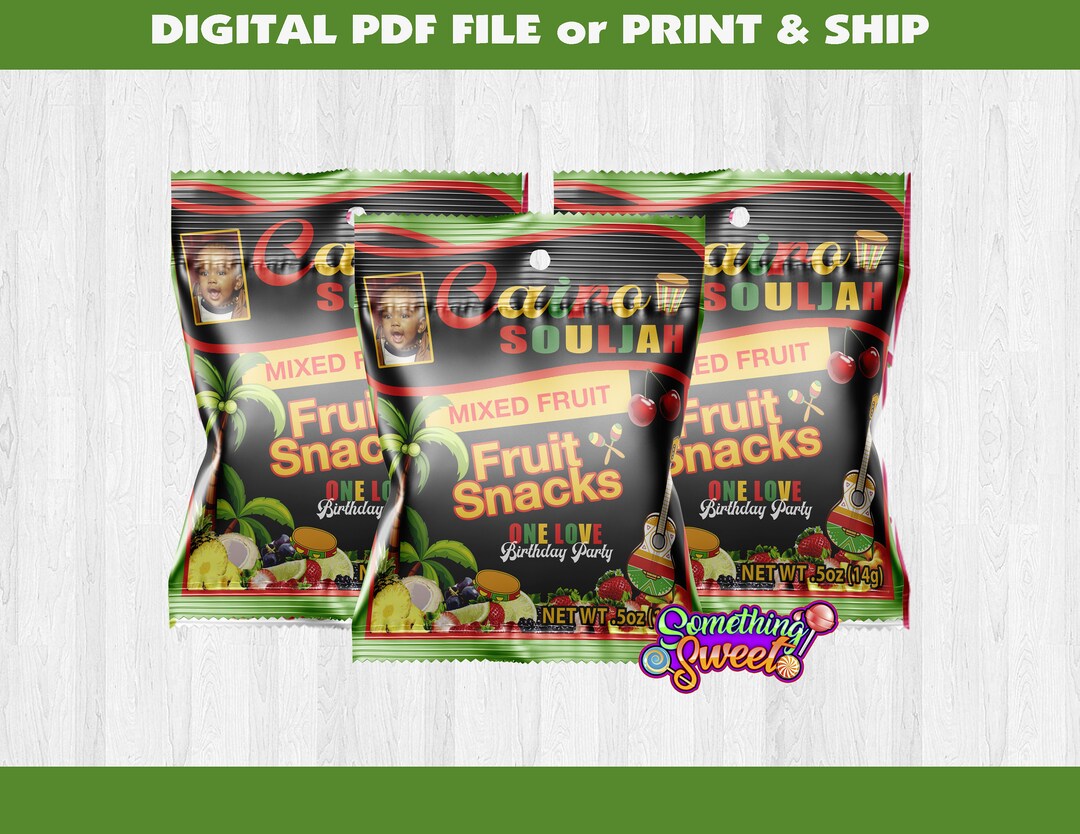 Digital Reggae Themed Fruit Snack Wrapper - Etsy