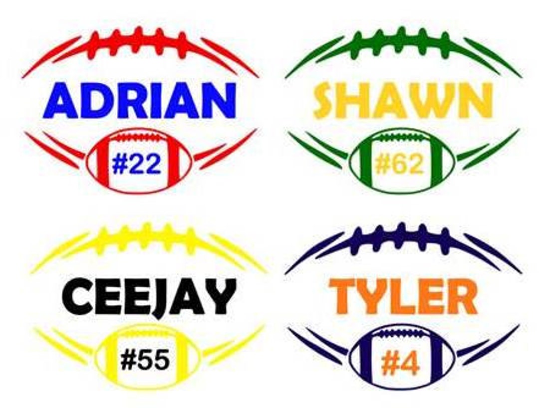 Football Decal, Name Decal, Football Custom Decal, Football Name ...