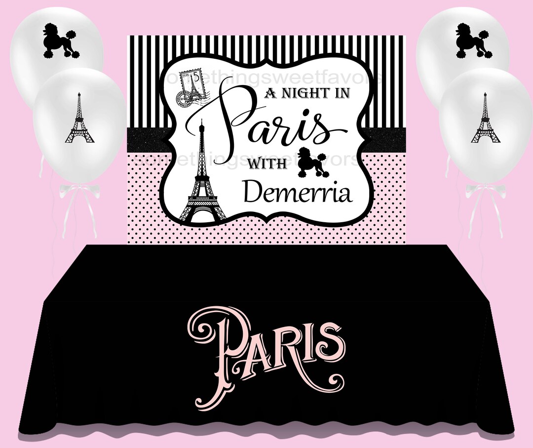 Paris Themed Banner - Etsy