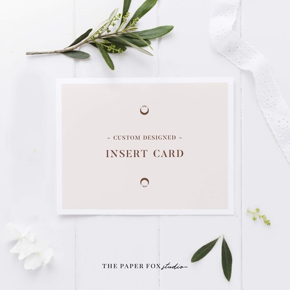 Custom Insert Card Design Matching Invitation Suite Insert | Etsy