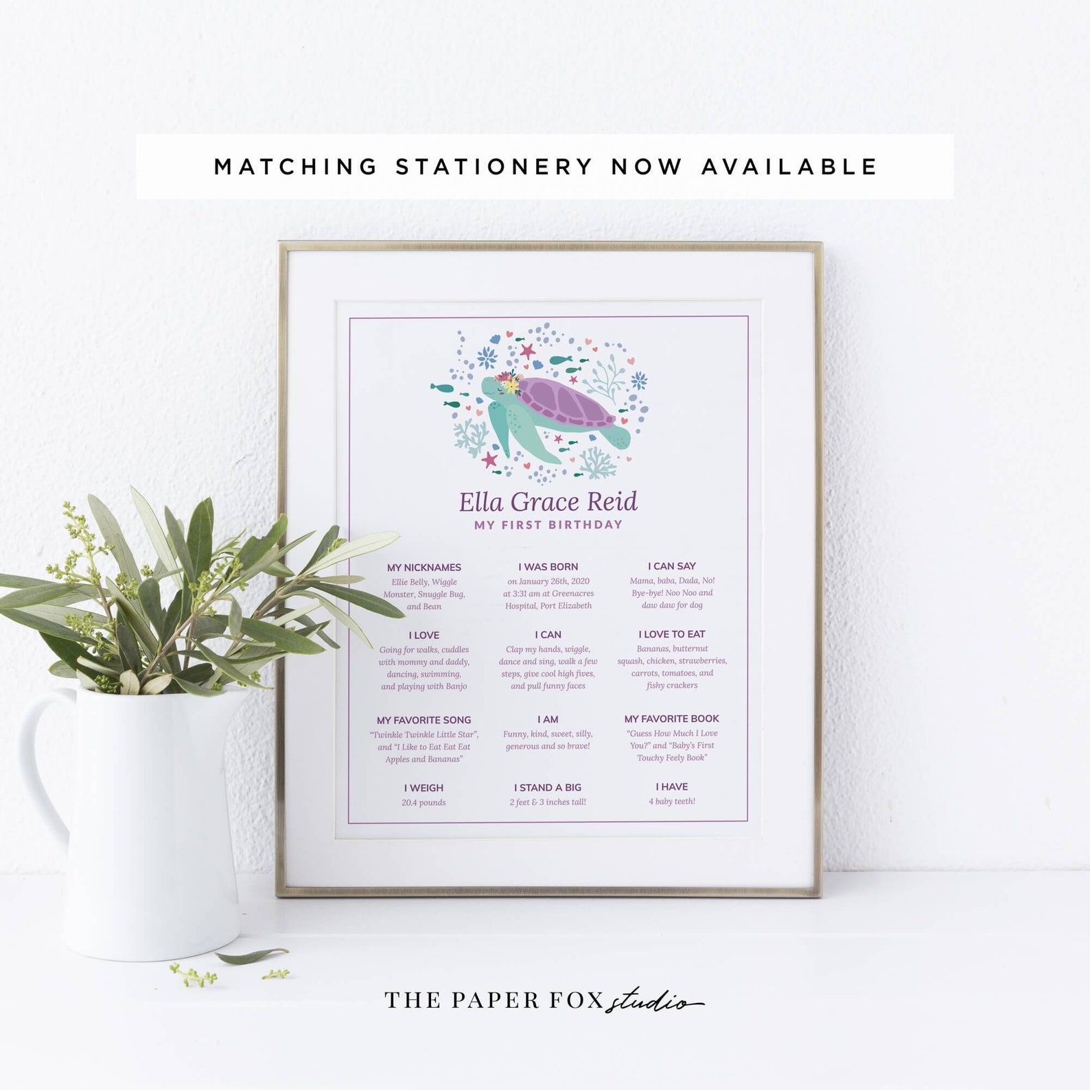 Printable Sea Turtle Thank You Notes Editable Under the Sea | Etsy