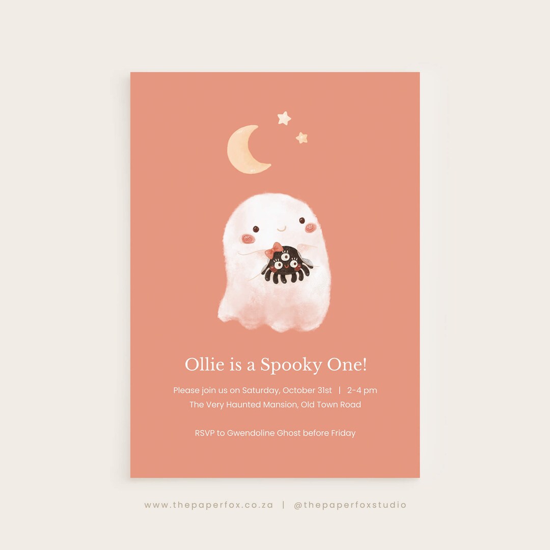 Printable Halloween Party Invitation, 5x7 Editable PDF Spooky Little ...