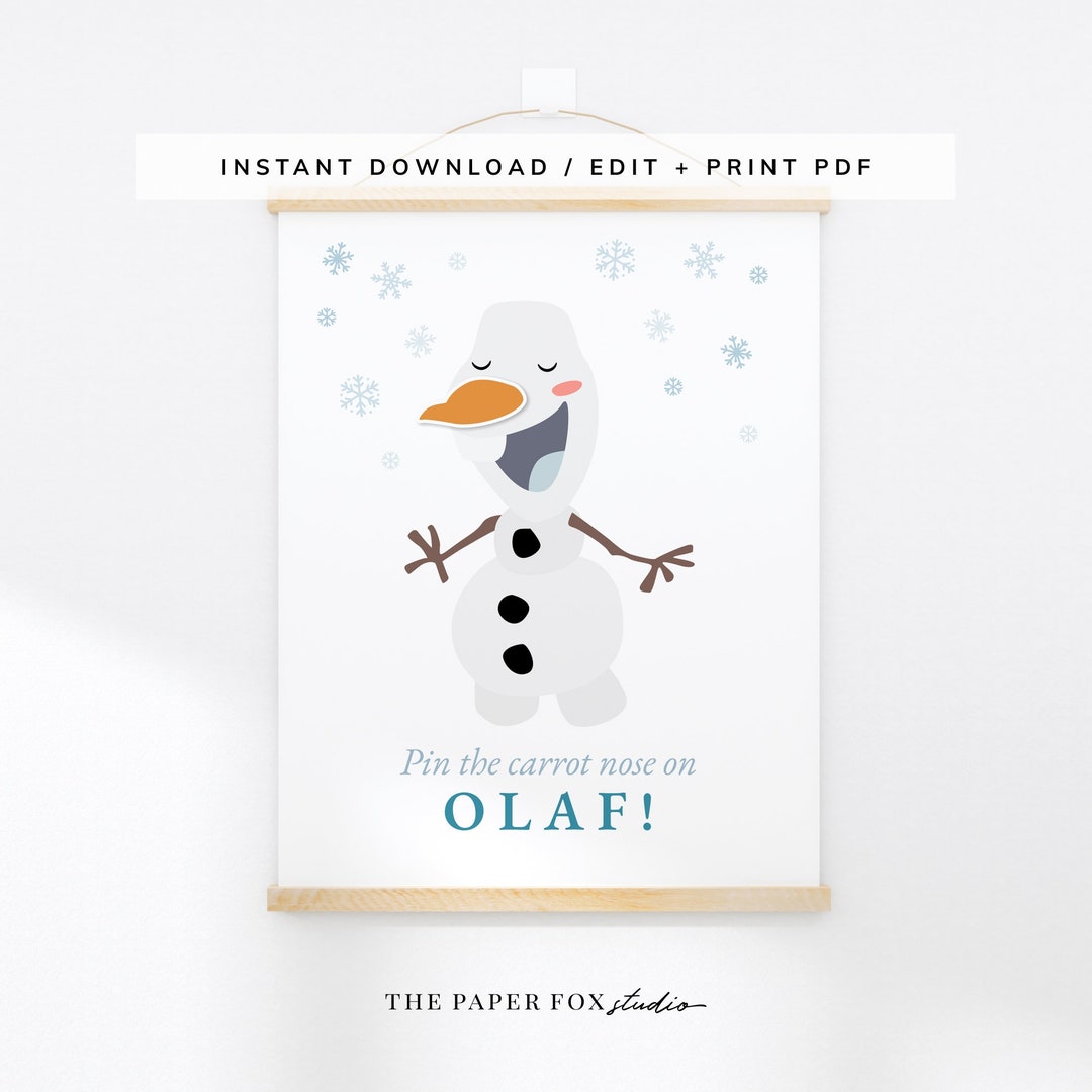 Printable "pin the Carrot Nose on the Snowman" Poster, 16x20" Editable ...