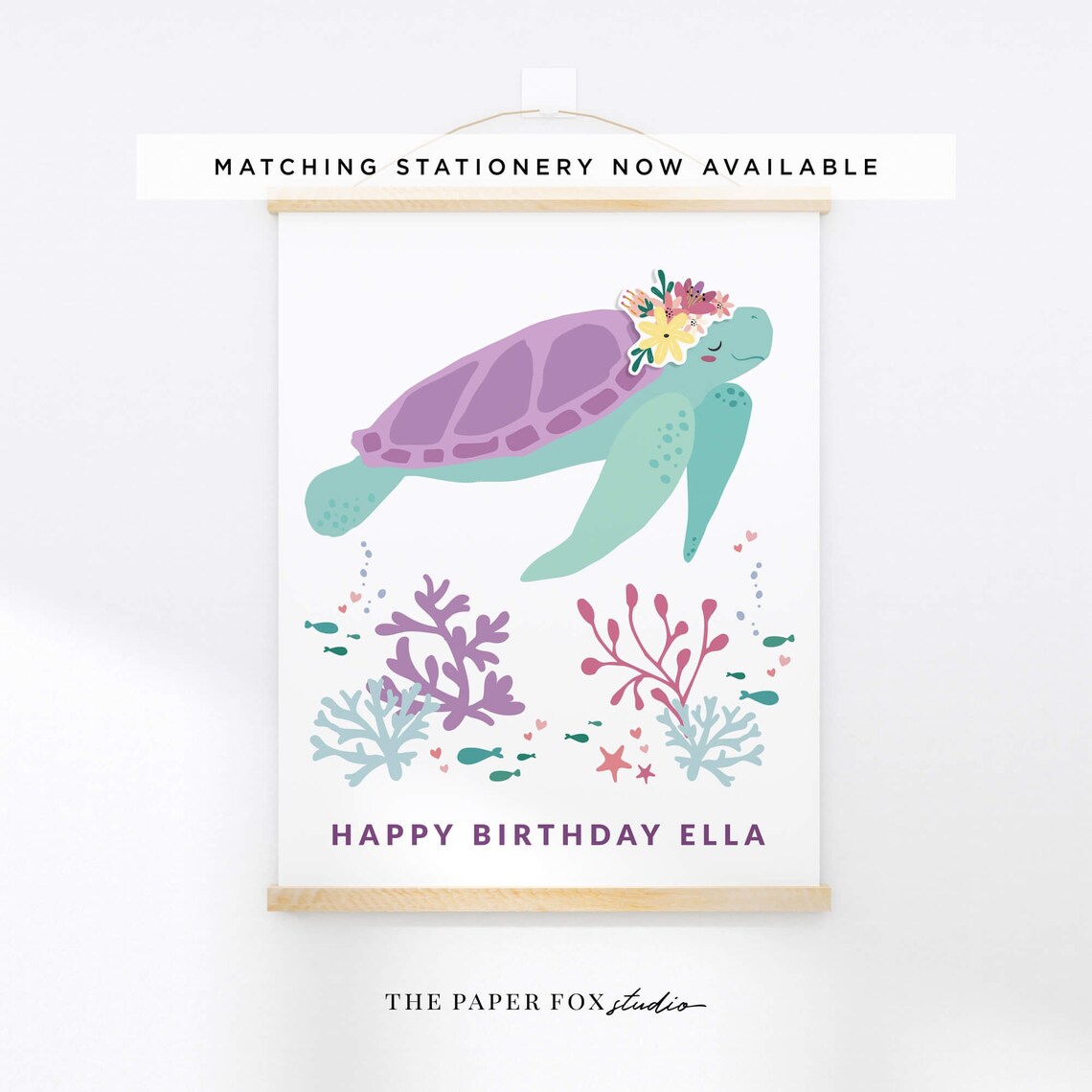 Printable Sea Turtle Thank You Notes Editable Under the Sea | Etsy