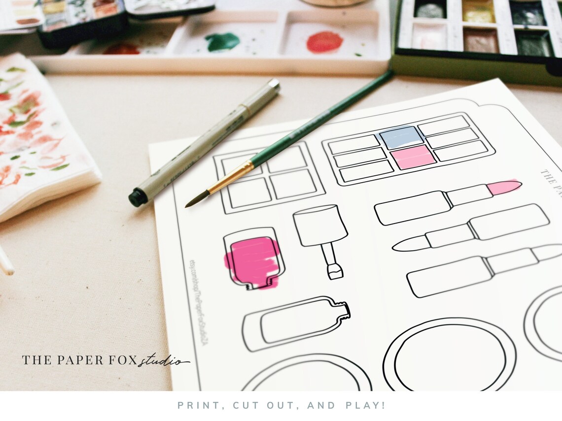 Printable Makeup Pretend Play Kit Print At Home Kids Toys | Etsy