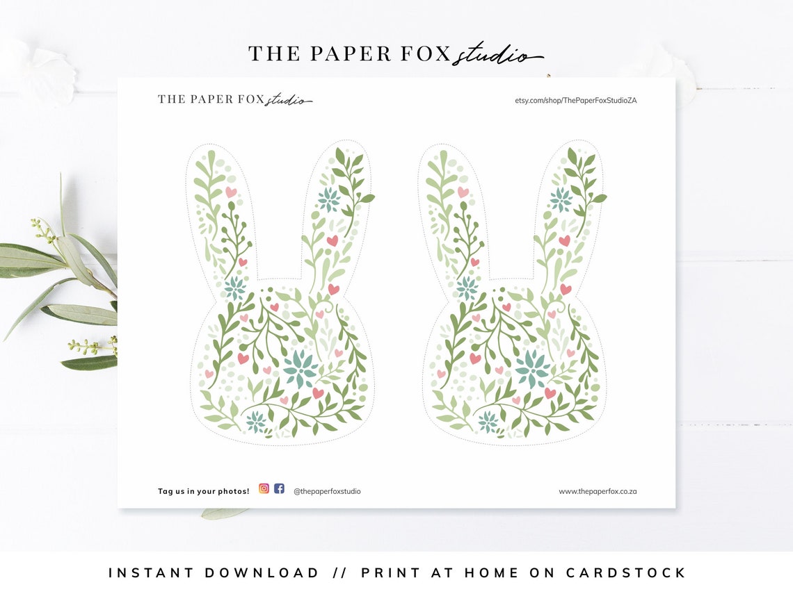 Printable Floral Easter Bunny Garland Editable Modern Easter - Etsy