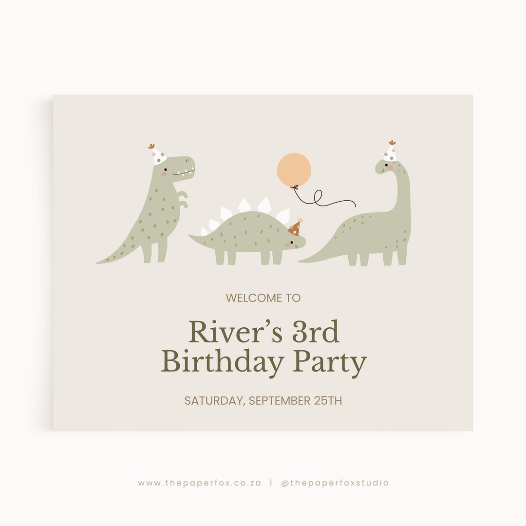 Printable Dinosaur Parade Welcome Poster 16x20 Editable - Etsy