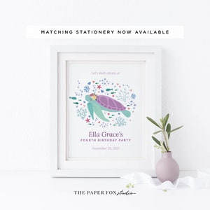 Printable Sea Turtle Birthday Milestone Poster, Editable 16x20 Under ...