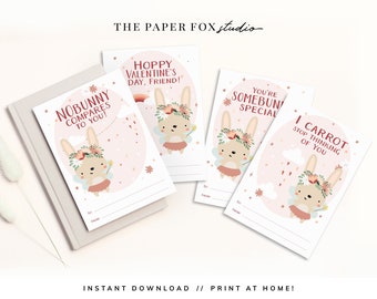 Printable Pirate Bunny Valentine's Cards, Cute Rabbit Valentine's Day ...