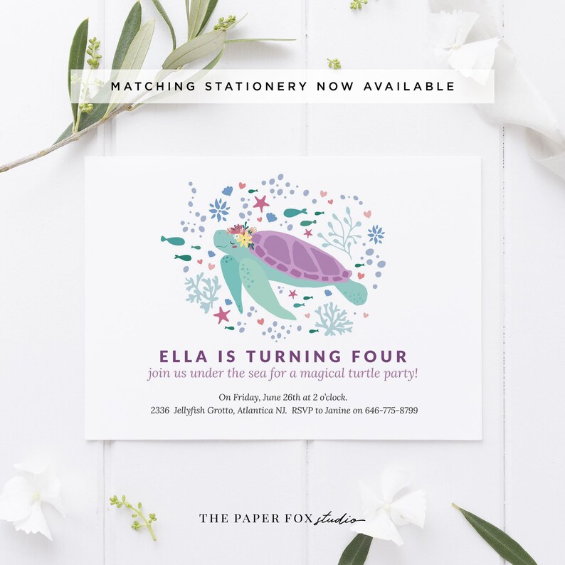 Printable Sea Turtle Cake Topper Editable Under the Sea - Etsy