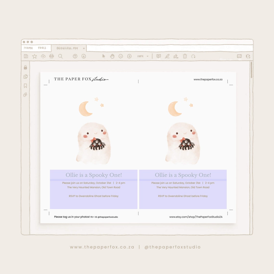 Printable Halloween Party Invitation 5x7 Editable PDF - Etsy