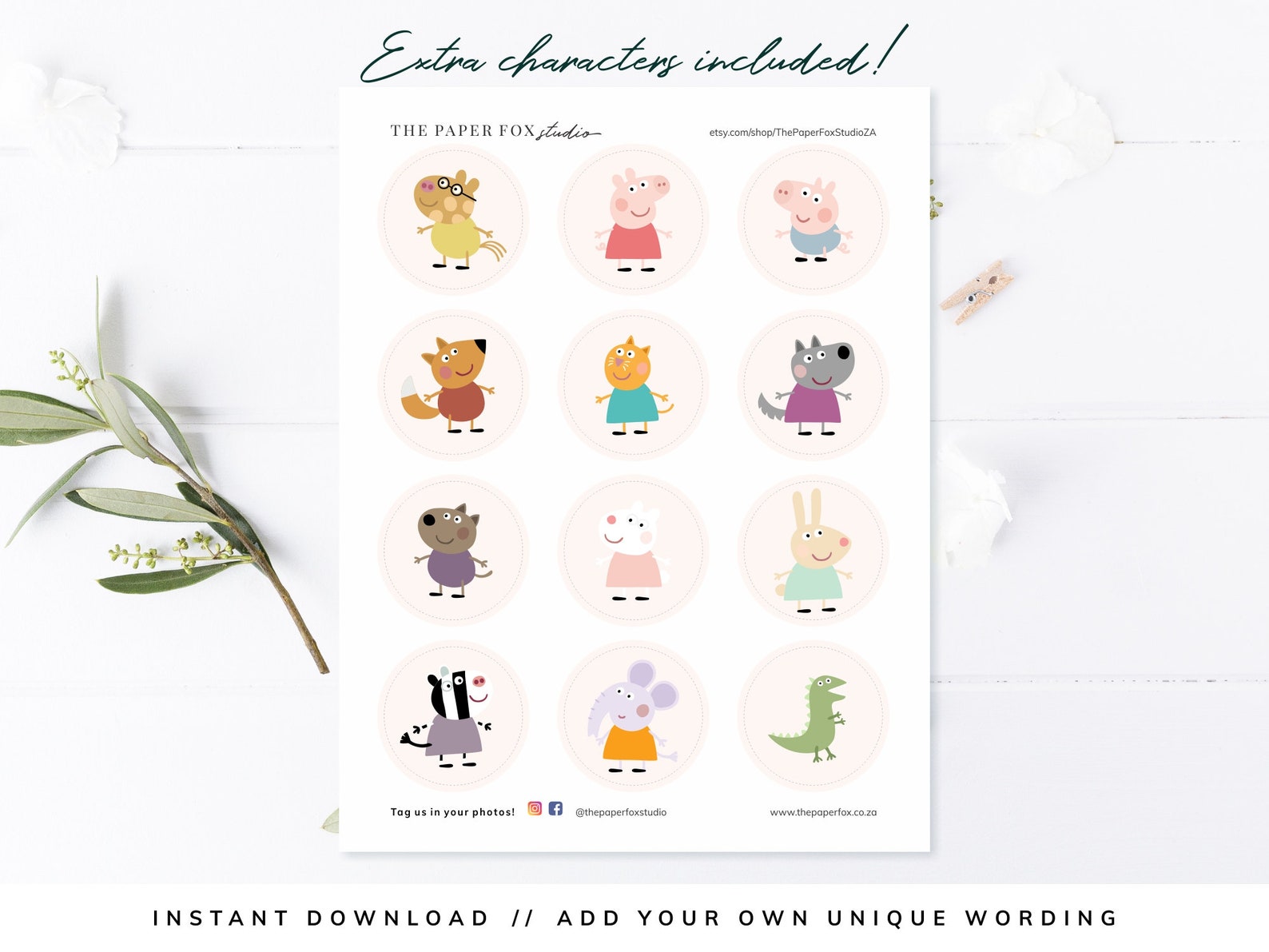 Printable Little Piggy Cupcake Toppers Editable PDF | Etsy