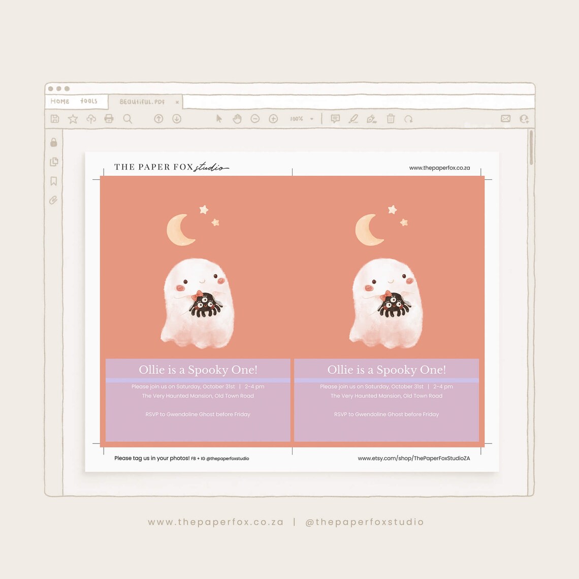 Printable Halloween Party Invitation 5x7 Editable PDF - Etsy