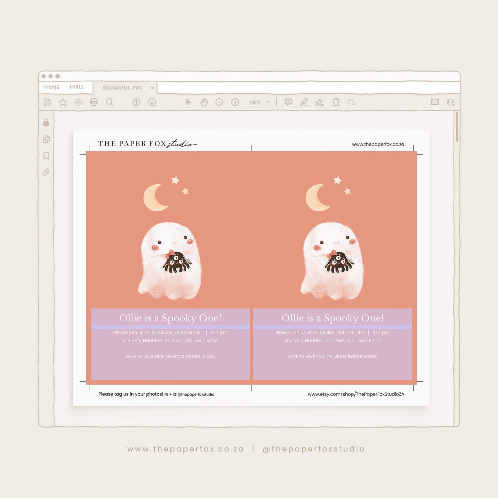 Printable Halloween Party Invitation 5x7 Editable PDF - Etsy