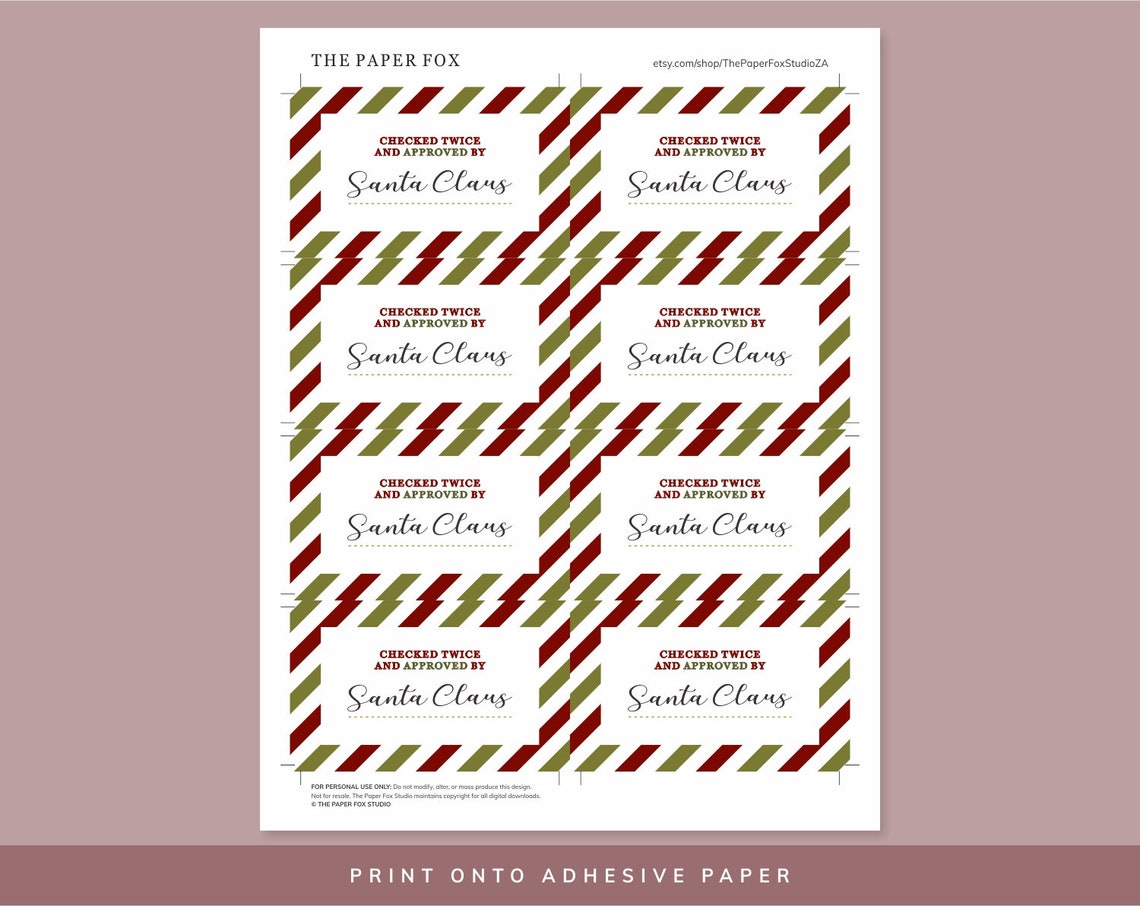 DIY PRINTABLE Christmas Stickers Christmas Gift Labels | Etsy