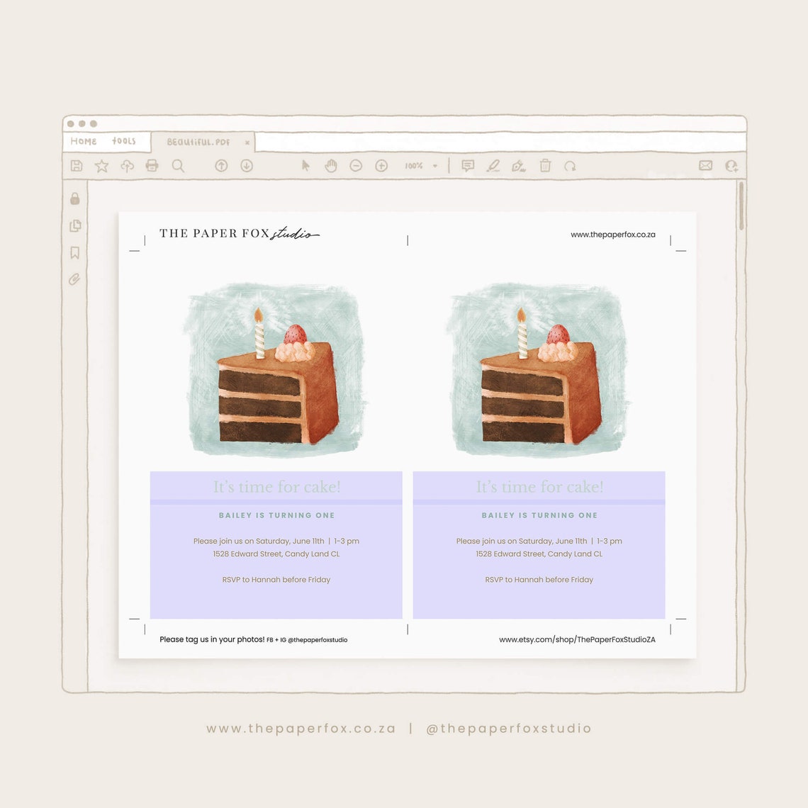 Printable Chocolate Cake Invitation Editable PDF Chocolate - Etsy