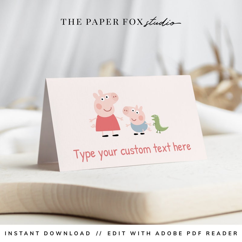 Peppa Pig Card - Etsy