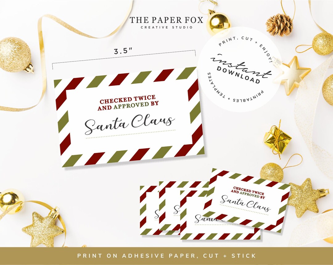 DIY PRINTABLE Christmas Stickers, Christmas Gift Labels, Instant ...