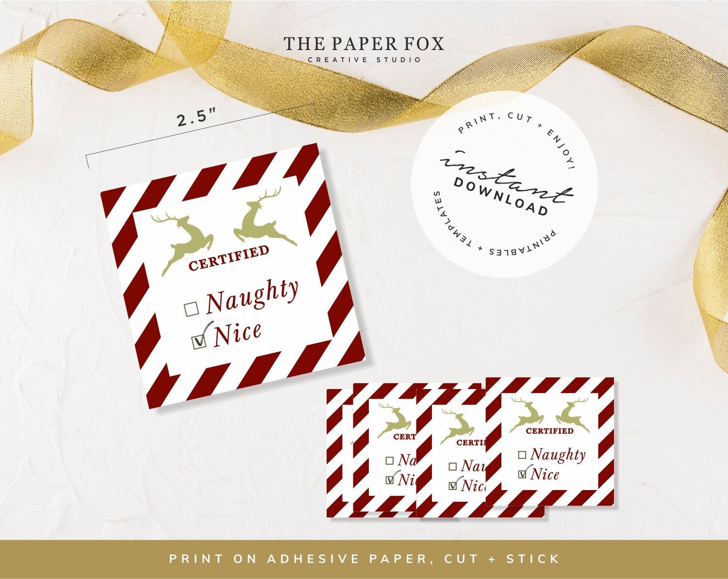 DIY PRINTABLE Christmas Stickers Christmas Gift Labels | Etsy