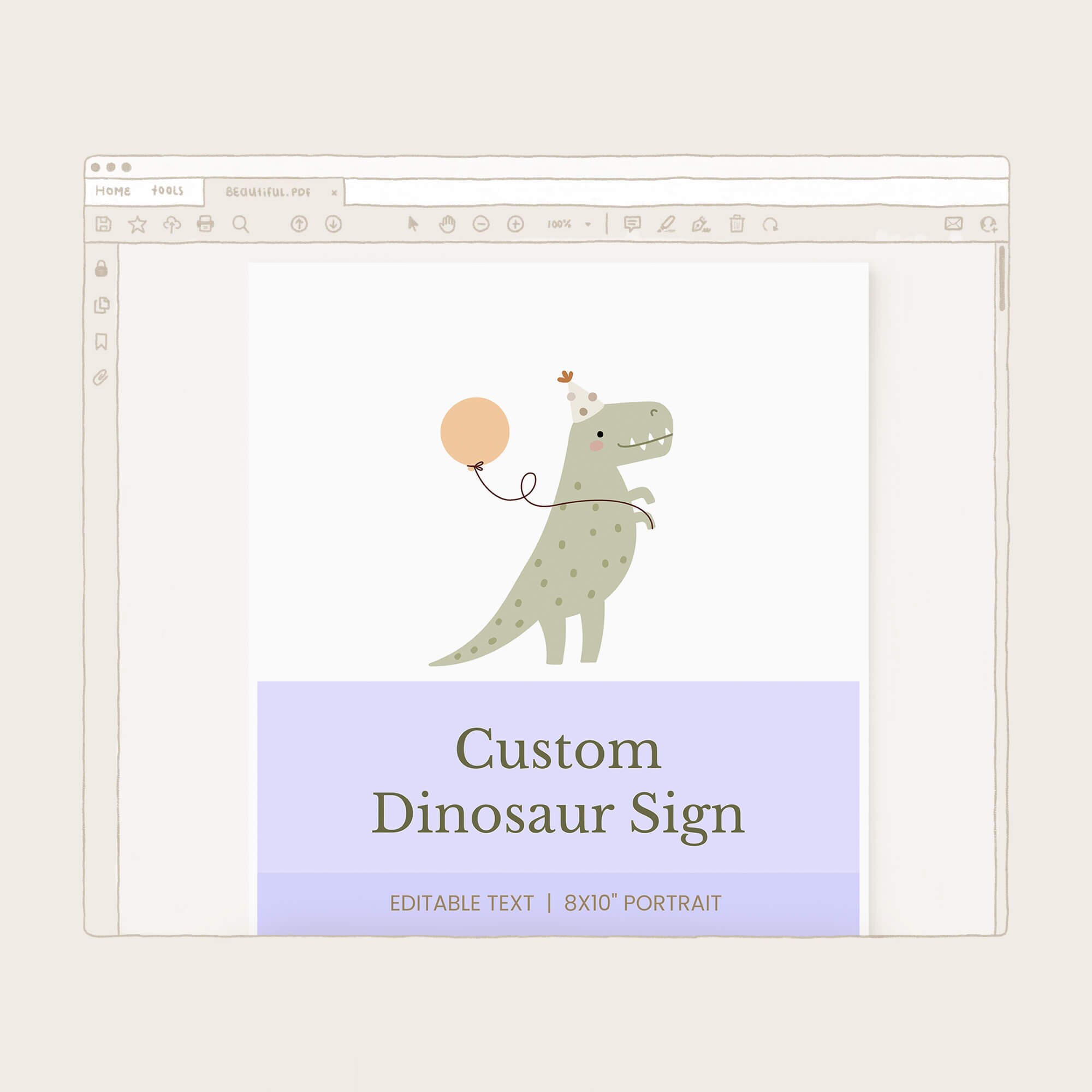 Printable Dinosaur Parade Party Sign Set 8x10 Editable - Etsy