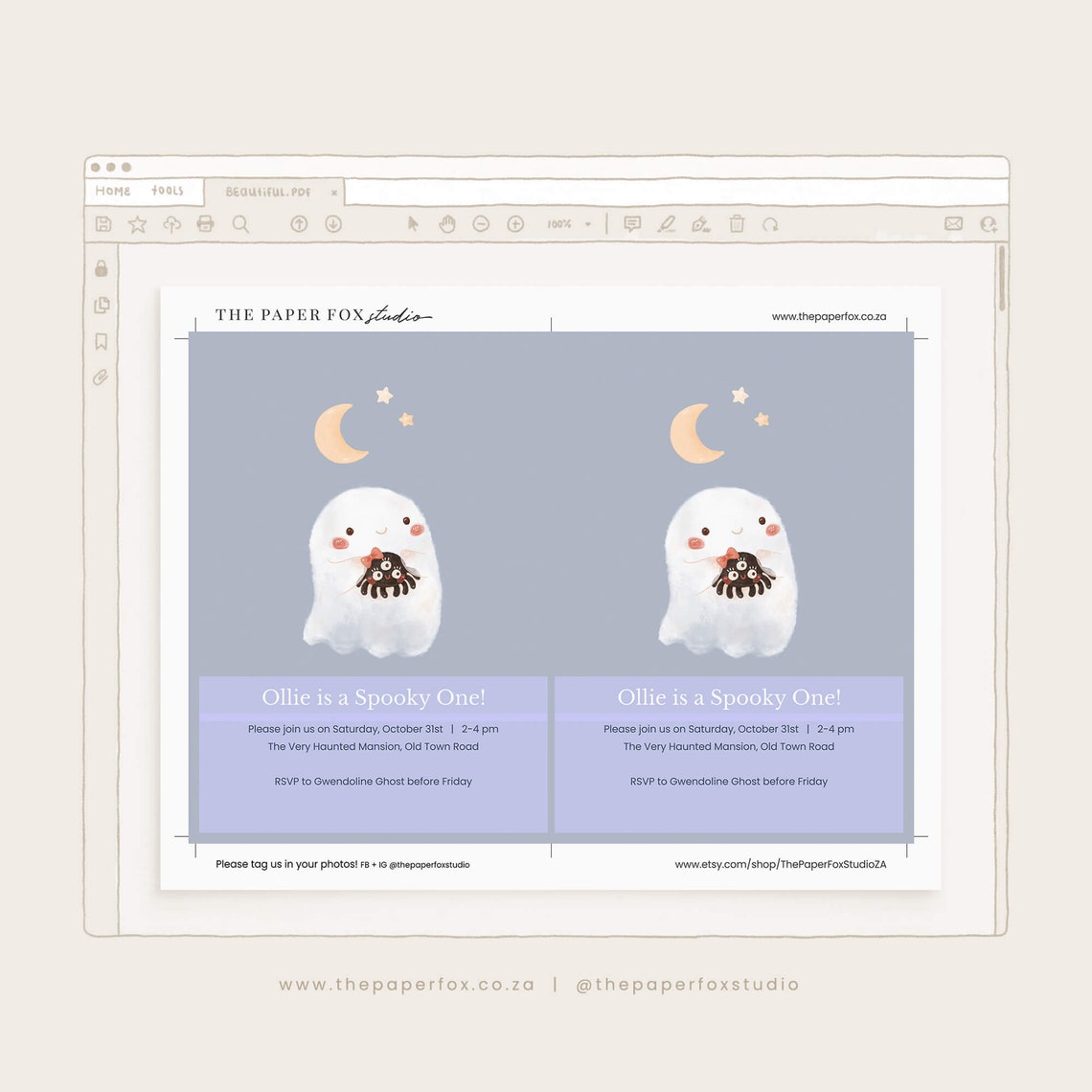 Printable Halloween Party Invitation 5x7 Editable PDF - Etsy