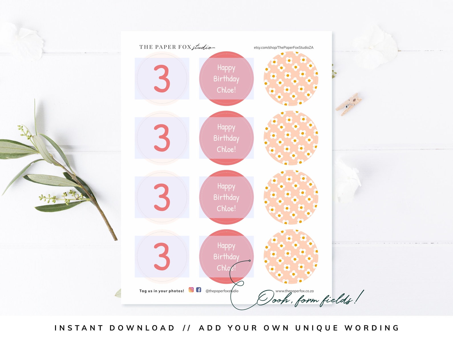 Printable Little Piggy Cupcake Toppers Editable PDF | Etsy