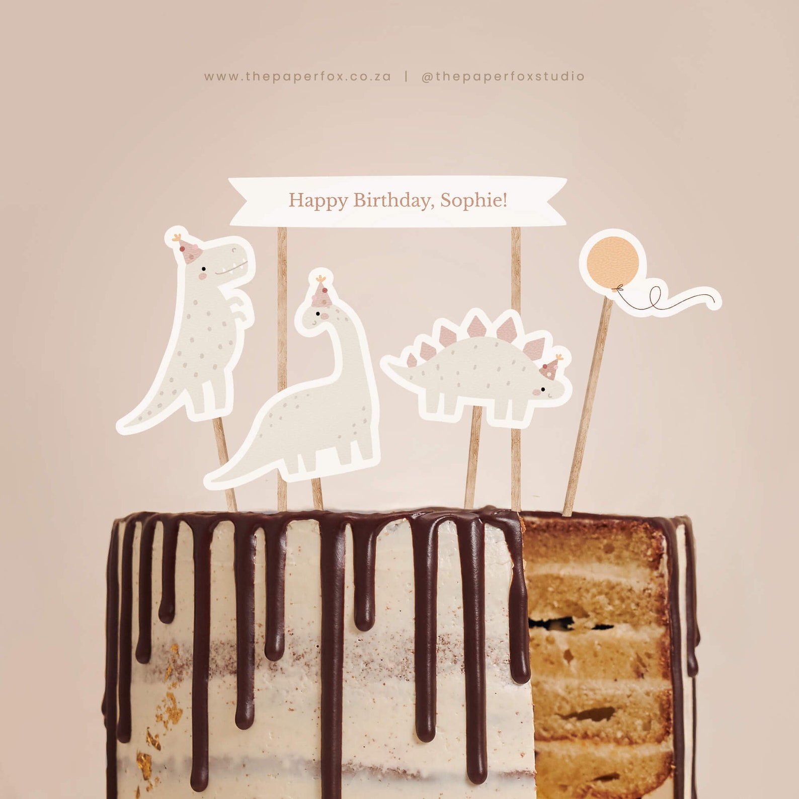 Printable Dinosaur Parade Cake Topper Set Editable PDF - Etsy