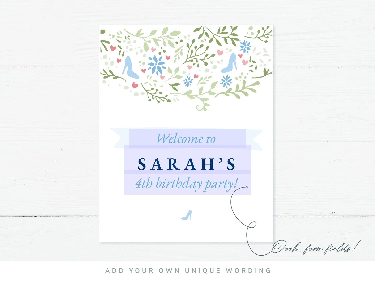 Printable Cinderella 8x10 Welcome Sign Editable - Etsy