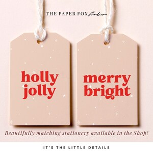 Printable Holly Jolly Merry & Bright Christmas Tags, Instant Download ...