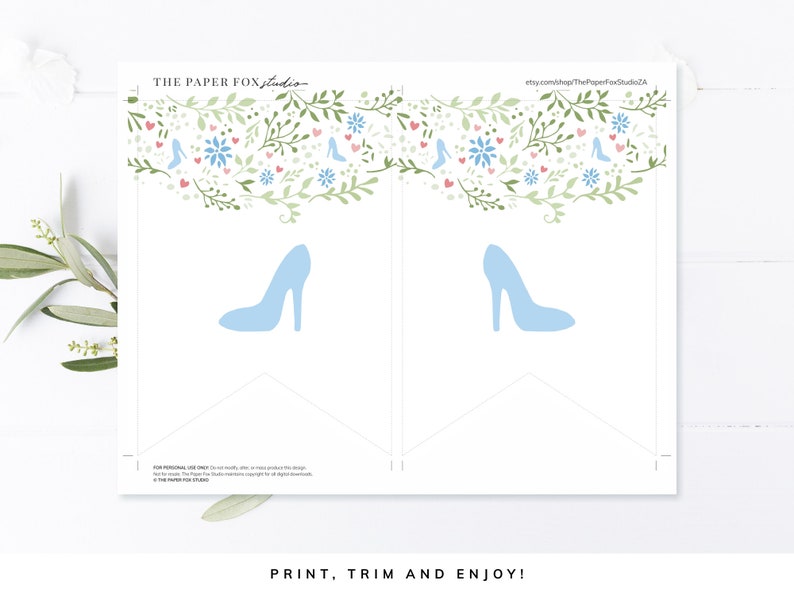 Printable Cinderella Birthday Bunting Princess Cinderella - Etsy