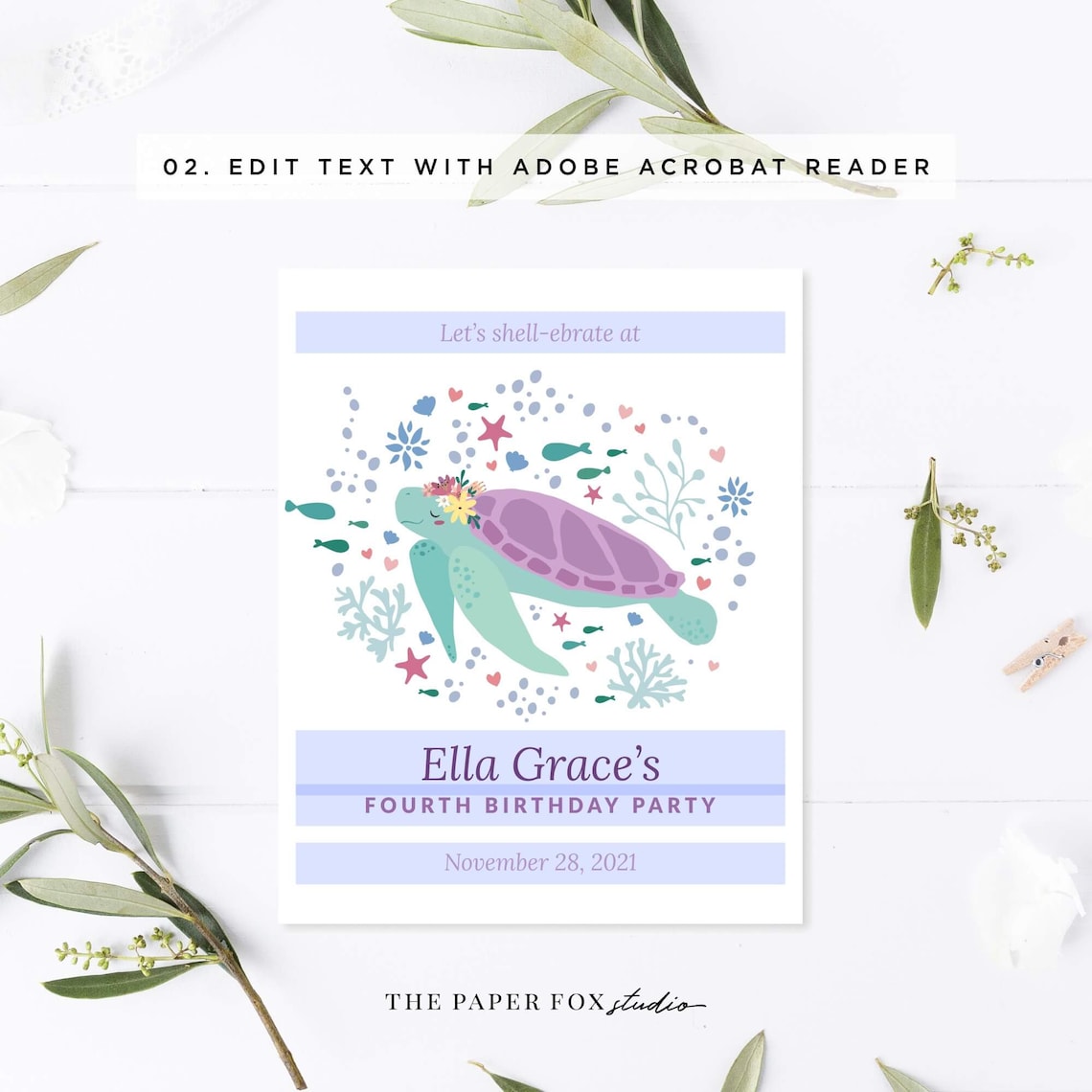 Printable Sea Turtle Welcome Poster Editable Under the Sea - Etsy
