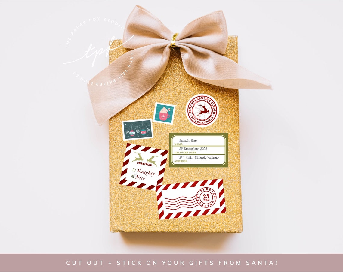 DIY PRINTABLE Christmas Stickers Christmas Gift Labels | Etsy