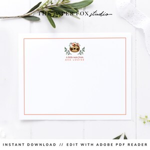 Printable Sloth With Flower Crown Thank You Notes, Editable Party ...