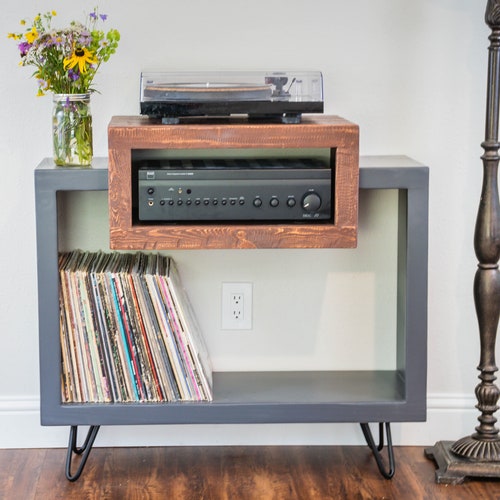Mid Century Modern Record Player Stand Vinyl Storage Cabinet - Etsy