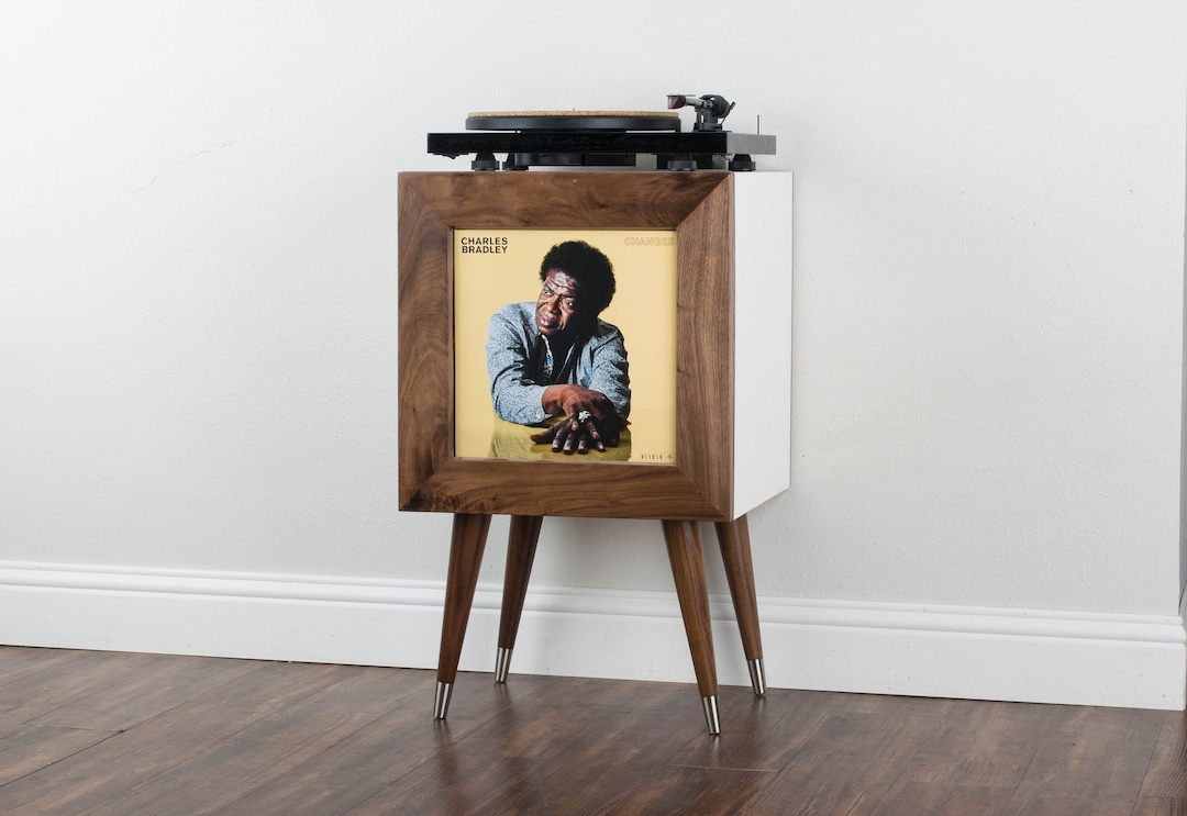 Mid Century Modern Record Player Stand, Vinyl Storage Cabinet, Speaker ...