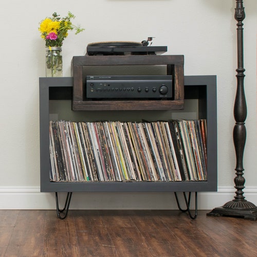 Mid Century Modern Record Player Stand Vinyl Storage Cabinet - Etsy