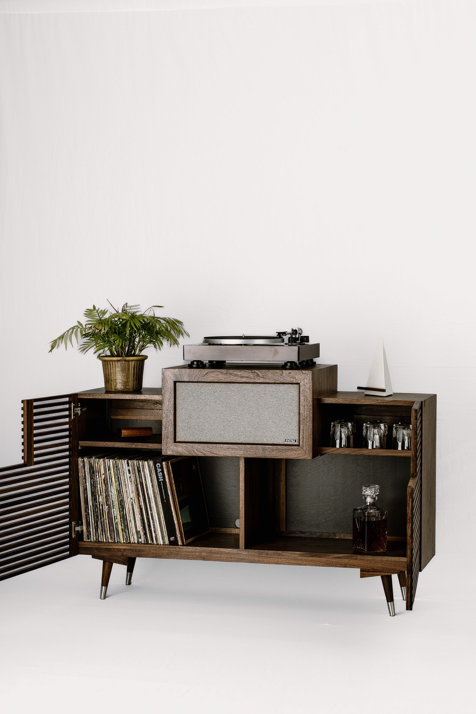 Apollo for Sonos 53" Offset - Mid Century Modern Record Player Stand ...